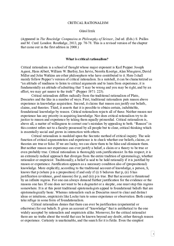 (DOC) Critical Rationalism