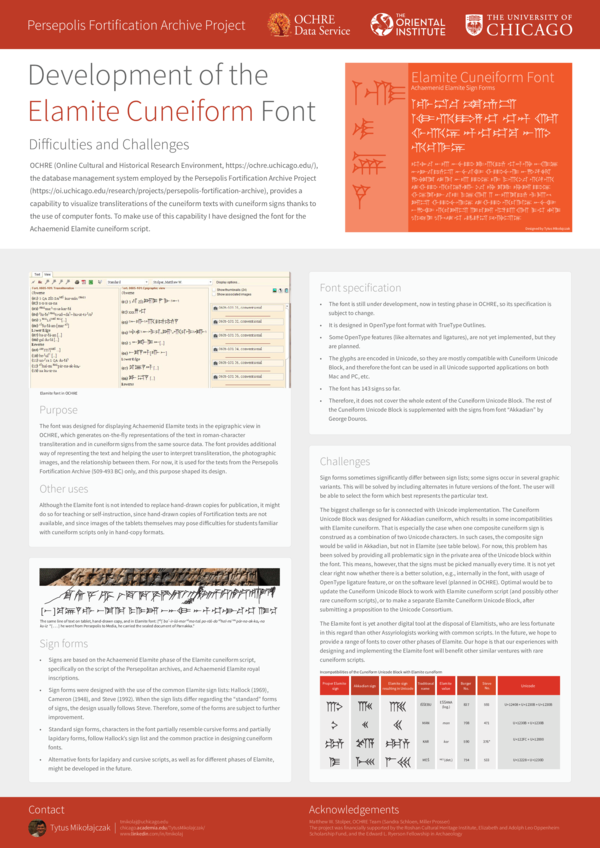(PDF) Development of the Elamite Cuneiform Font: Difficulties and ...