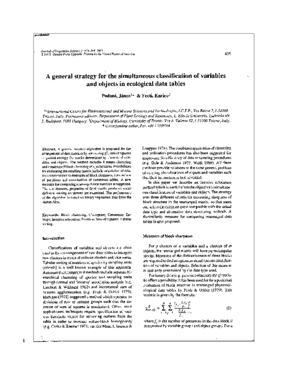 (PDF) A general strategy for the simultaneous classification of ...