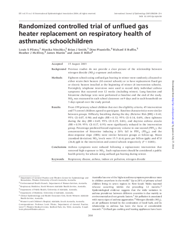 (PDF) Randomized controlled trial of unflued gas heater replacement on ...