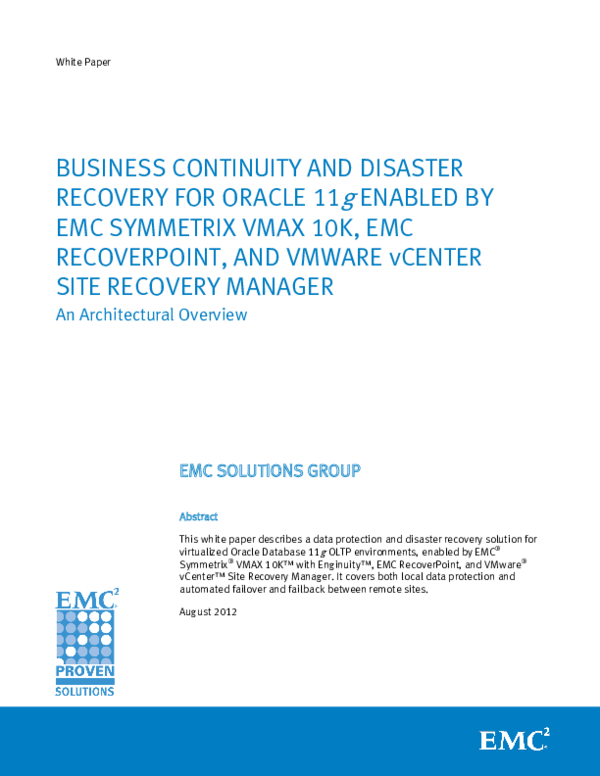 (PDF) White Paper EMC SOLUTIONS GROUP