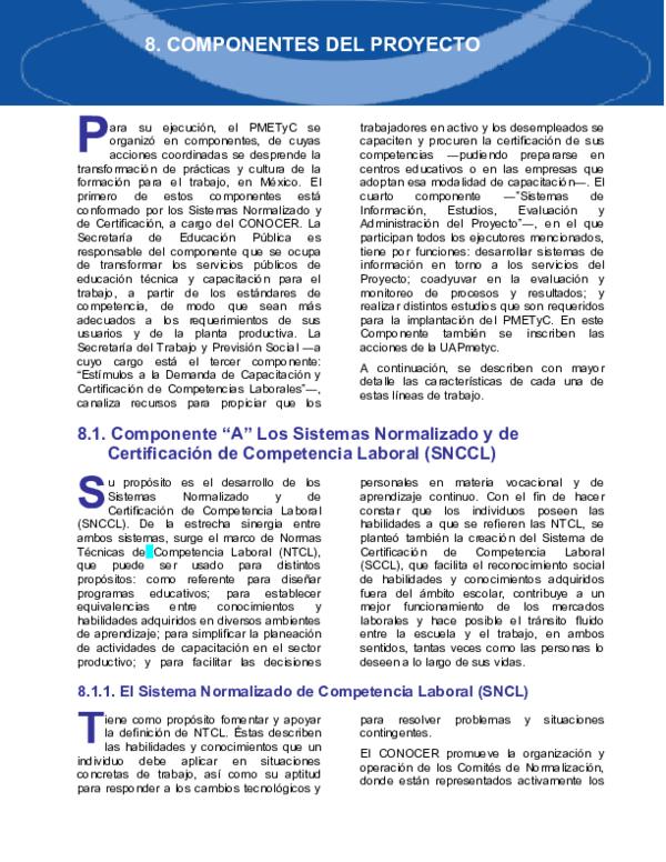(PDF) Componentes del Proyecto