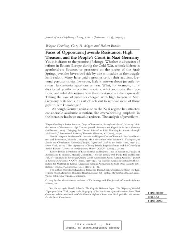 (PDF) Faces of Opposition: Juvenile Resistance, High Treason and the ...