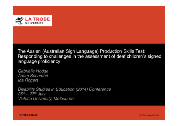 (PDF) Gabrielle Hodge, Adam Schembri & Ida Rogers. The Auslan ...