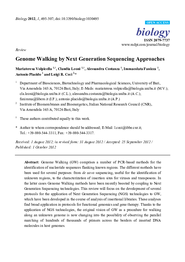 (PDF) Genome Walking by Next Generation Sequencing Approaches