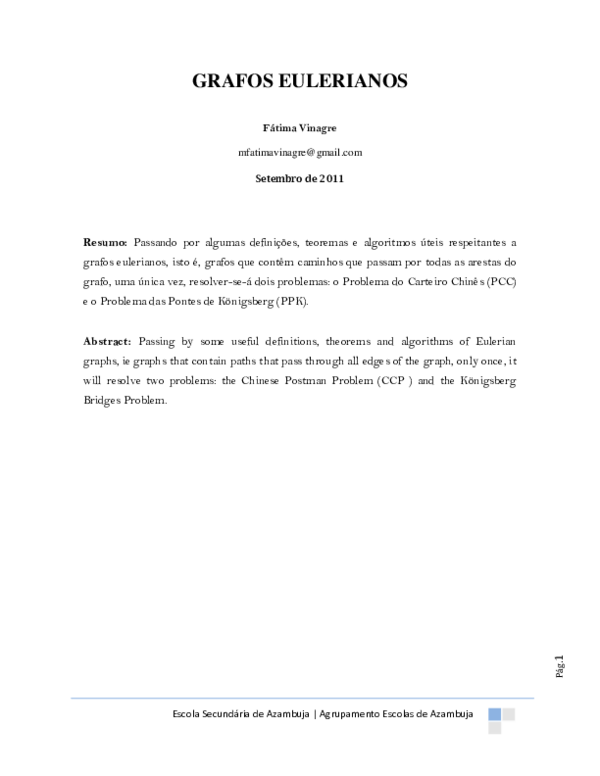 (PDF) Grafos Eulerianos