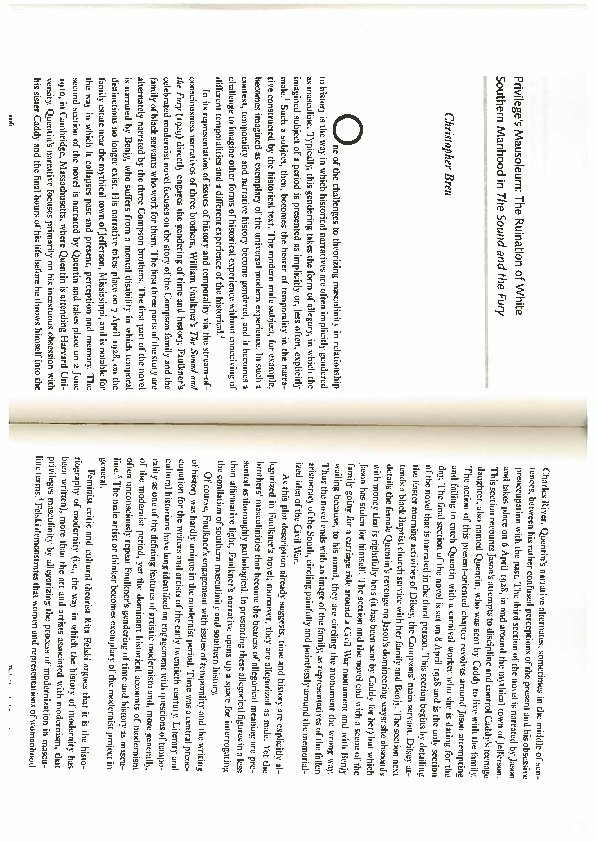 (PDF) Privilege's Mausoleum: The Ruination of White Southern Manhood in ...