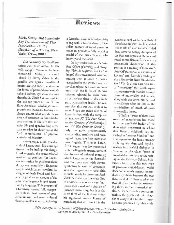 (PDF) Review of Did Somebody Say Totalitarianism?