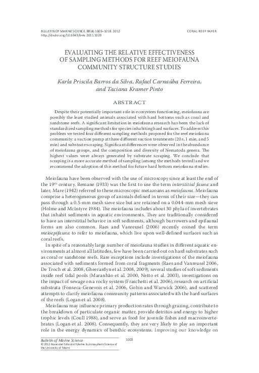 (PDF) EVALUATING THE RELATIVE EFFECTIVENESS OF SAMPLING METHODS FOR ...