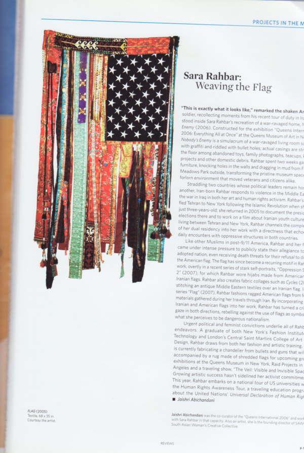 (PDF) Weaving the Flag: Sara Rahbar in Art Asia Pacific
