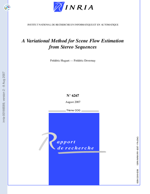 (PDF) A Variational Method for Scene Flow Estimation from Stereo Sequences