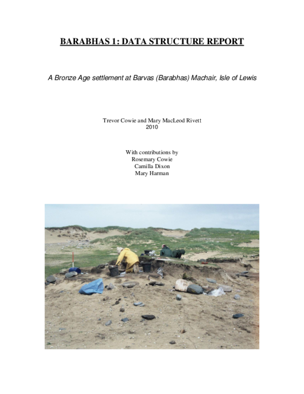 (PDF) BARABHAS 1: DATA STRUCTURE REPORT: A Bronze Age Settlement at ...