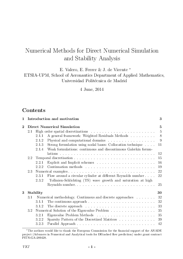 Numerical Methods for Direct Numerical Simulation and Stability Analysis