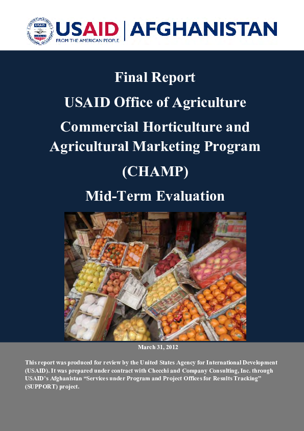 (PDF) Final Report USAID Office of Agriculture Commercial Horticulture ...