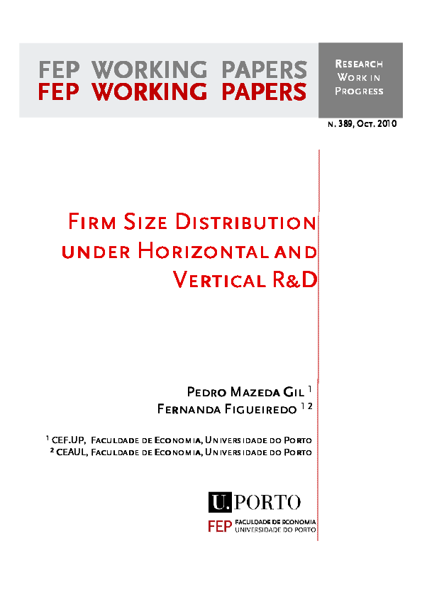 (PDF) Firm Size Distribution under Horizontal and Vertical R&D