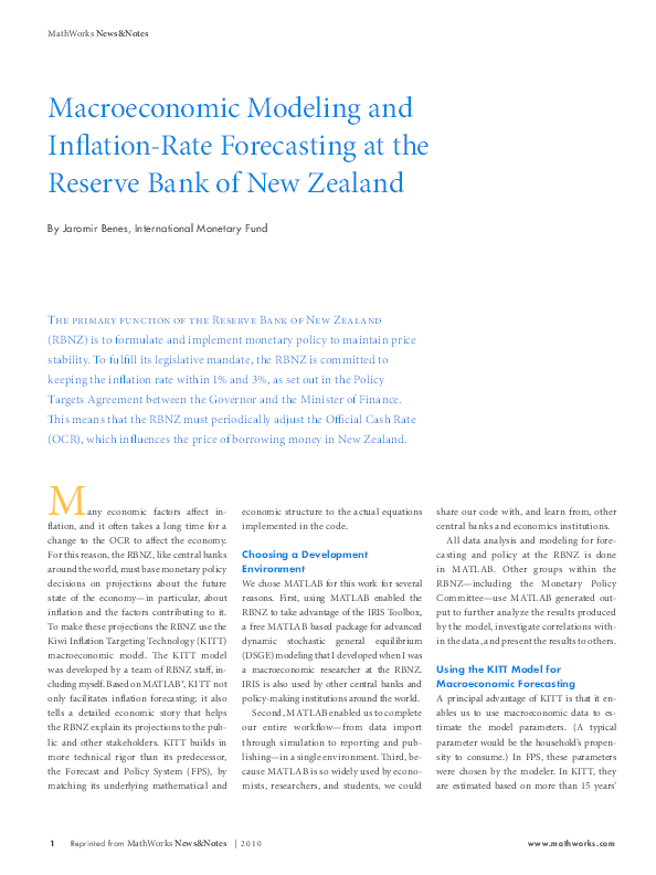 Pdf Macroeconomic Modeling And Inflation Rate Forecasting At The