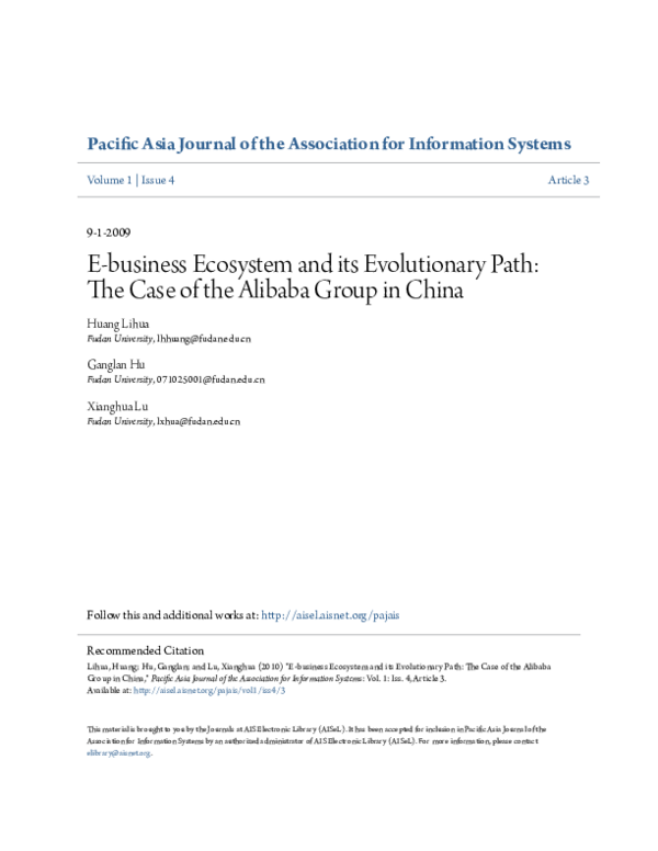 (PDF) E-business Ecosystem and its Evolutionary Path: The Case of the ...