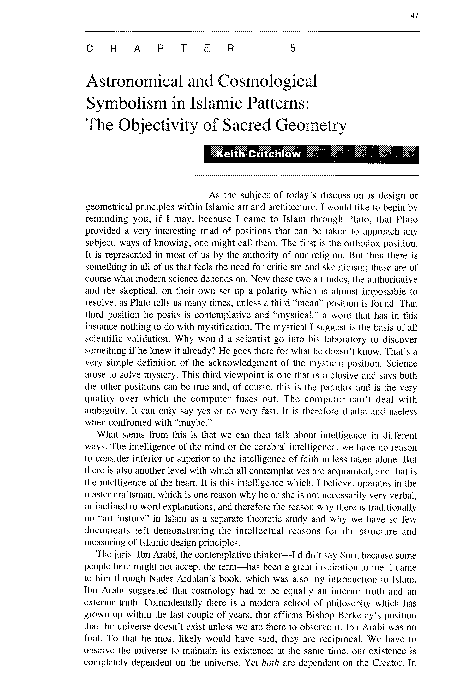 Keith Critchlow symbolism in islamic pattern