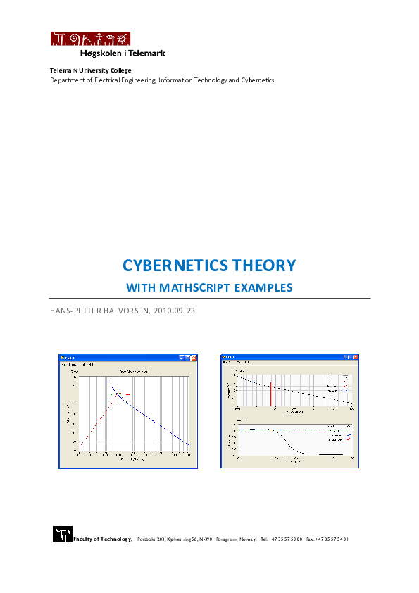 (PDF) CYBERNETICS THEORY WITH MATHSCRIPT EXAMPLES TABLE OF CONTENTS