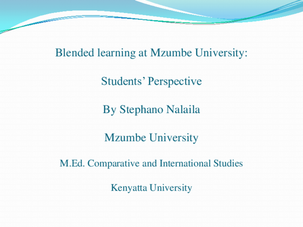 (PPT) Blended learning application at Mzumbe University: Students ...