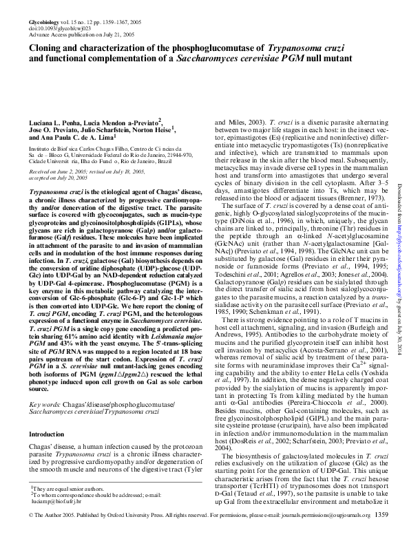 (PDF) Cloning and characterization of the phosphoglucomutase of ...