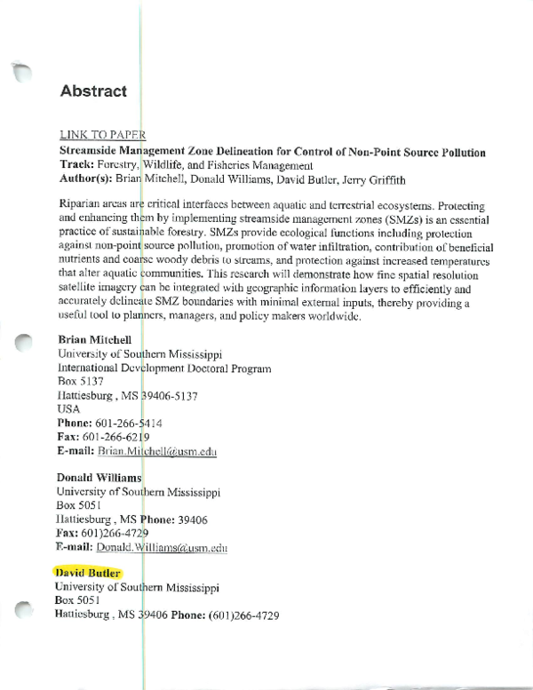 (PDF) Streamside Management Zone Delineation for Control of Non-Point ...