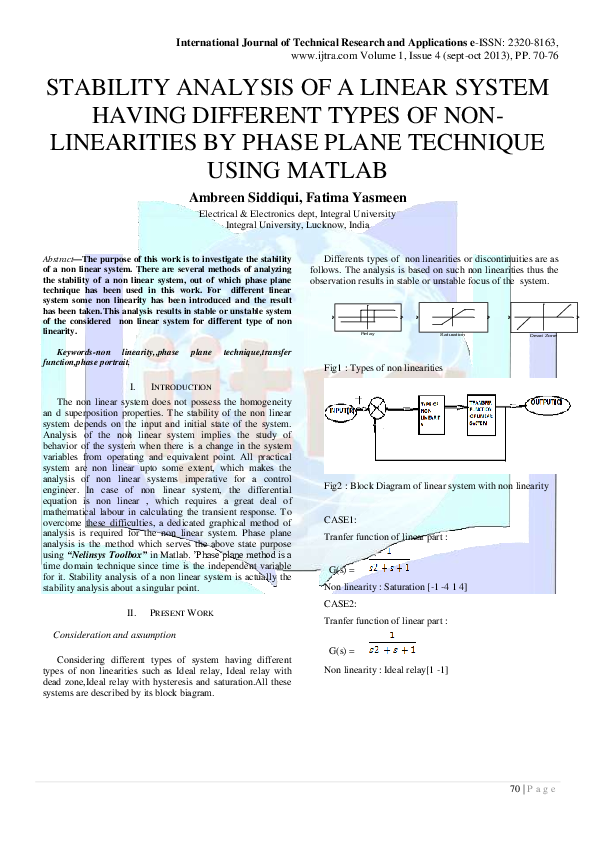 (PDF) Stability Analysis Of A Linear System Having Different Types Of ...