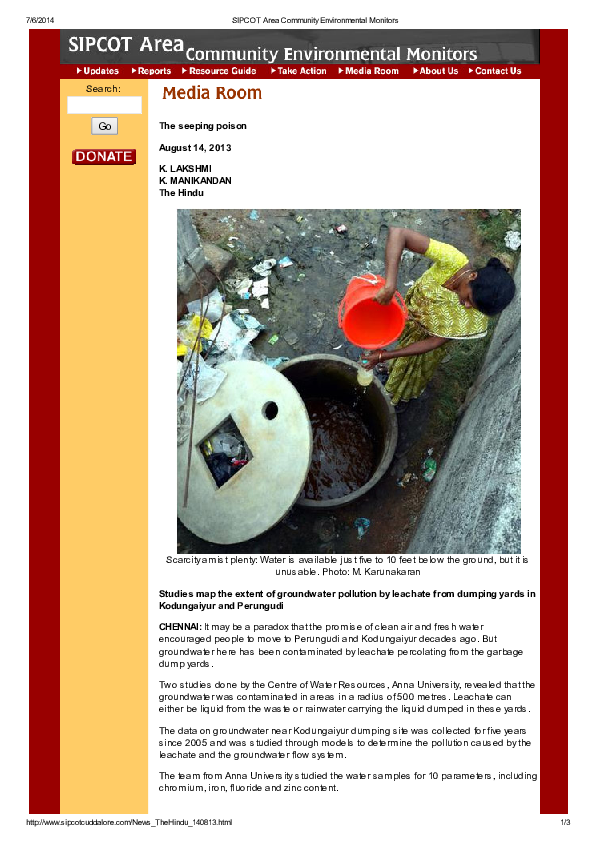 (PDF) 7/6/2014 SIPCOT Area Community Environmental Monitors