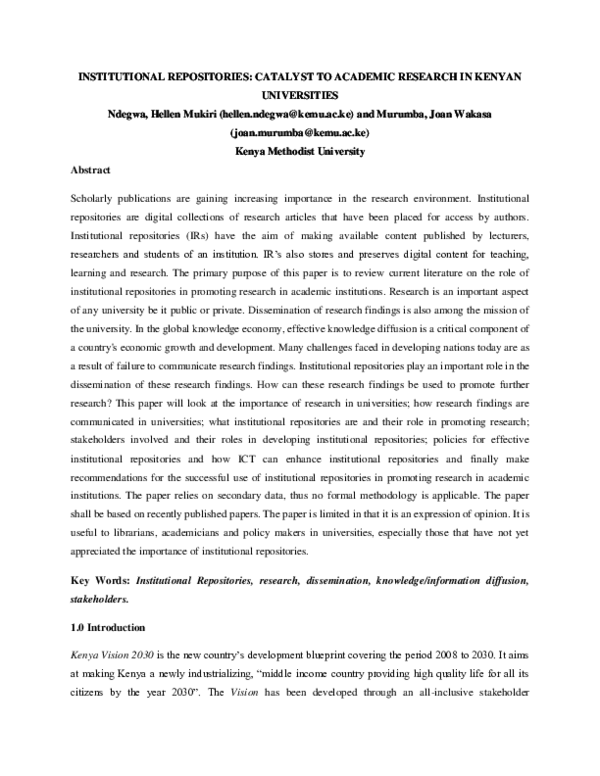 (PDF) Institutional Repositories