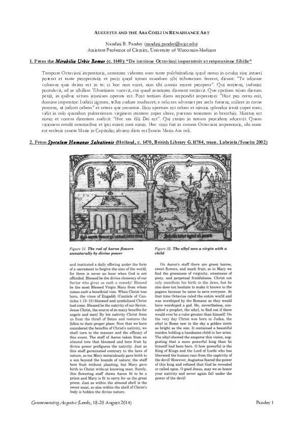 (PDF) Augustus and the Ara Coeli