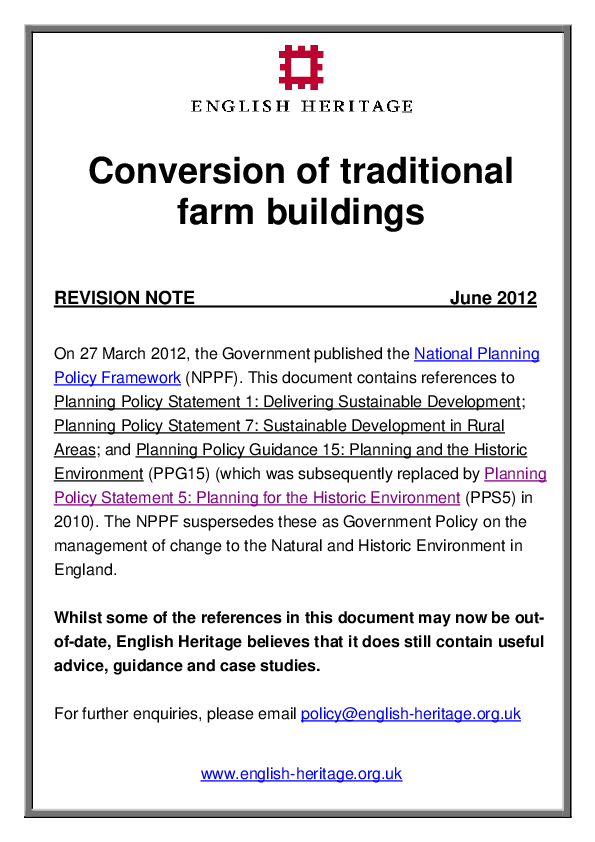 (PDF) Conversion of traditional farm buildings