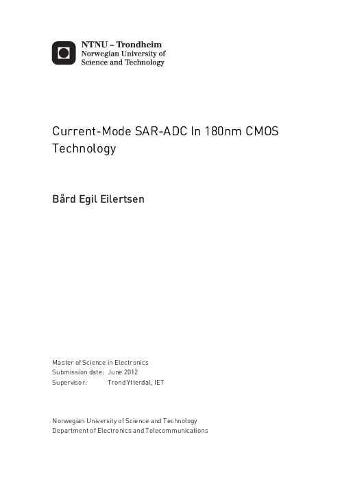 (PDF) Current-Mode SAR-ADC In 180nm CMOS Technology