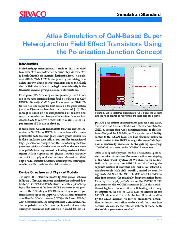 Pdf Simulation Standard Atlas Simulation Of Gan Based Super