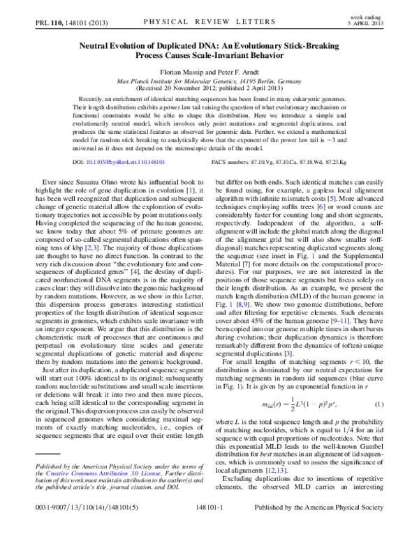 (PDF) Phys Rev Lett 110 148101