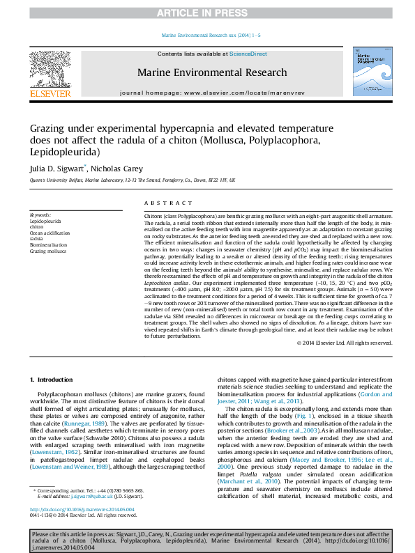 (PDF) Grazing under experimental hypercapnia and elevated temperature ...