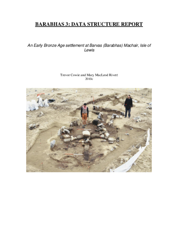 (PDF) BARABHAS 3: DATA STRUCTURE REPORT: An Early Bronze Age Settlement ...