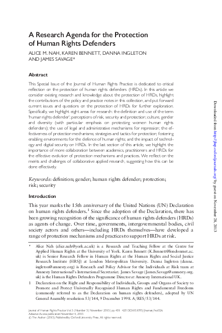 (PDF) Journal on Human Rights Defenders