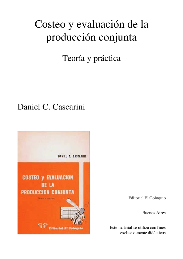 (PDF) Costeo y evaluación de la producción conjunta