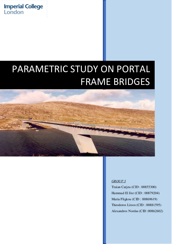 (PDF) PARAMETRIC STUDY ON PORTAL FRAME BRIDGES Contents