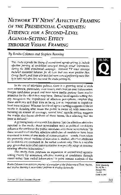 Network TV News' Affective Framing of the Presidential Candidates ...