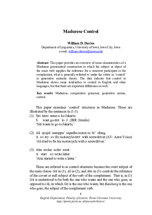 (PDF) Madurese control