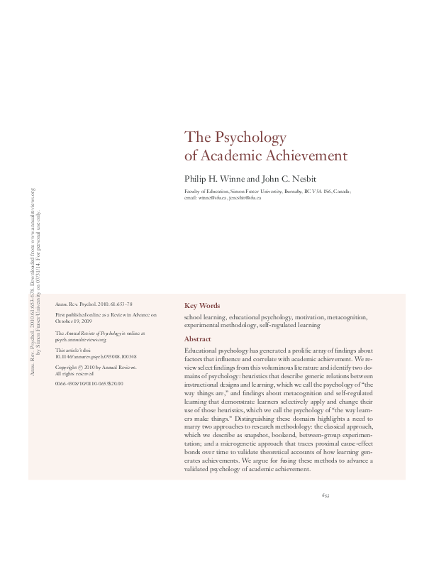 (PDF) Cognitive Factors in Academic Achievement | Peter Cuasay ...