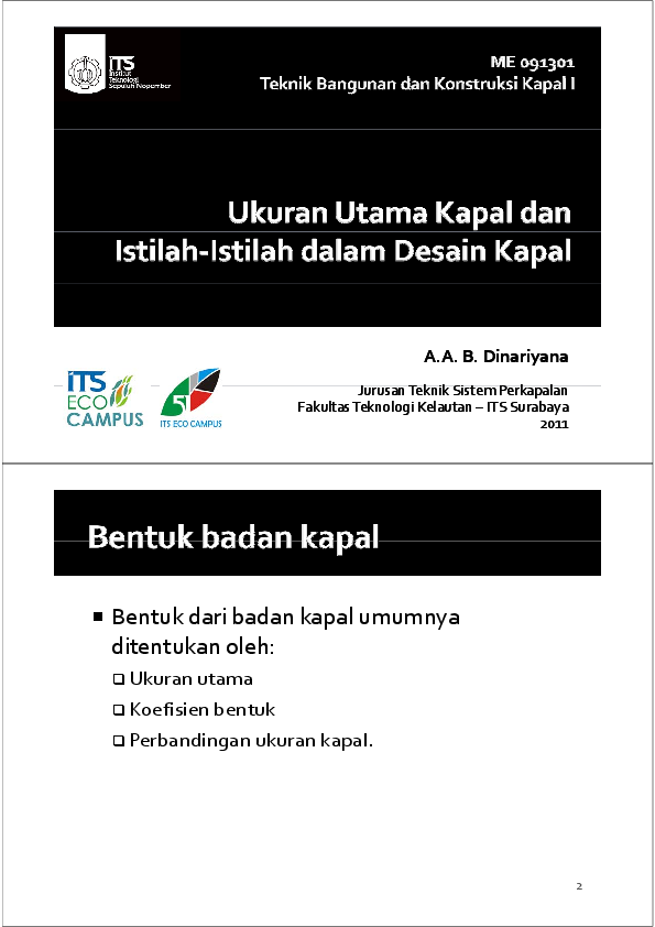 (PDF) Ukuran Utama Kapal