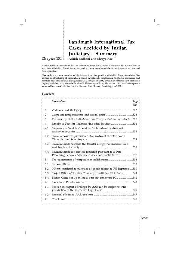 (PDF) Landmark International Tax Cases decided by Indian Judiciary ...