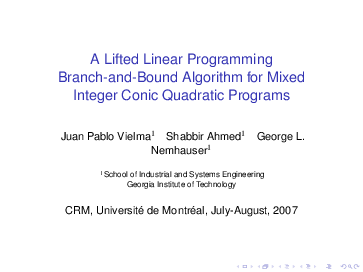 (PDF) A Lifted Linear Programming Branch-and-Bound Algorithm for Mixed-Integer Conic Quadratic ...