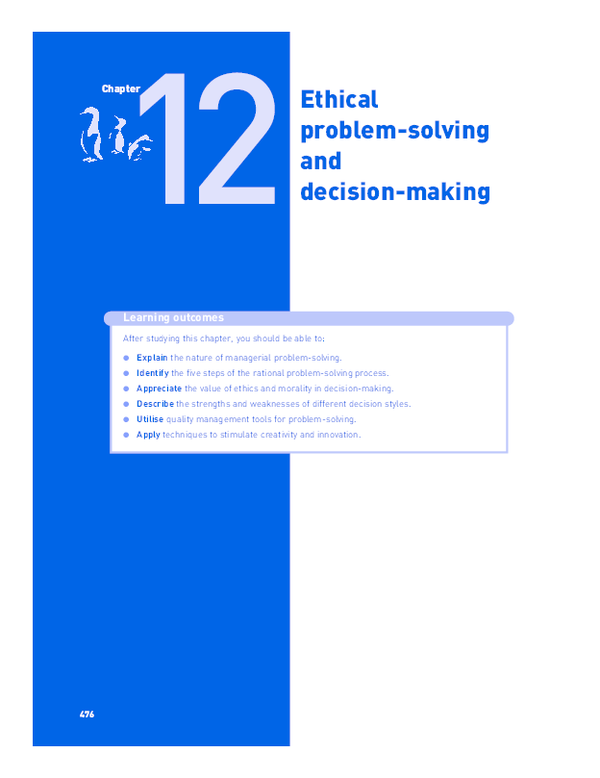 (PDF) Ethical problem-solving and decision-making