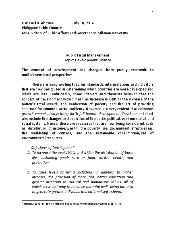 (PDF) Development Financing in the Philippines