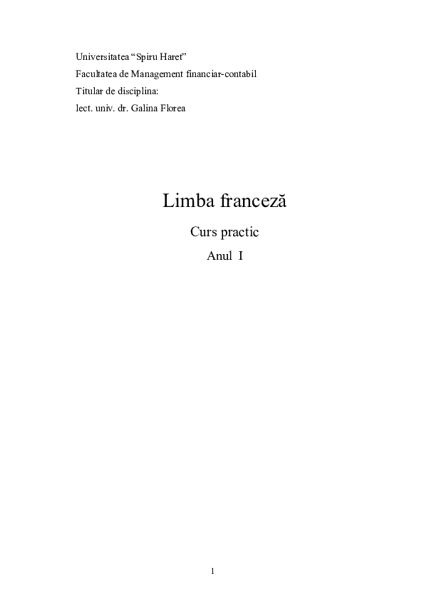 (PDF) Limba franceză Curs practic