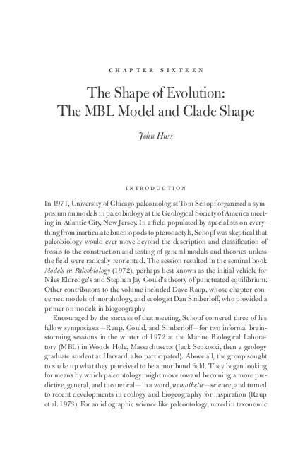 (PDF) The Shape of Evolution: The MBL Model and Clade Shape