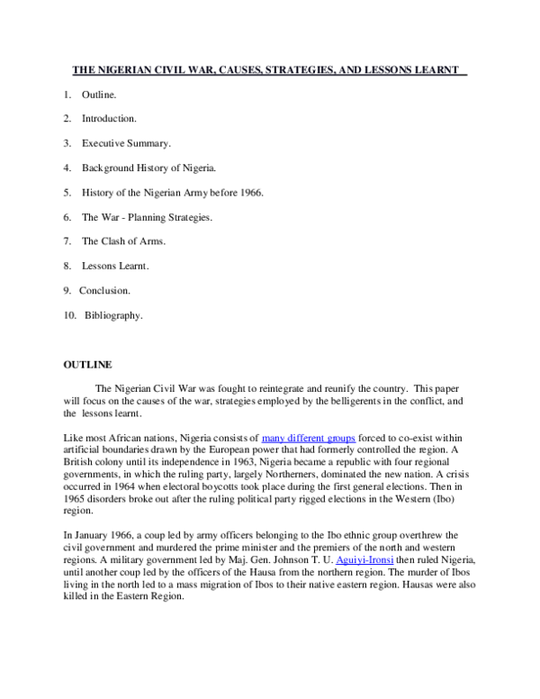 (DOC) THE NIGERIAN CIVIL WAR